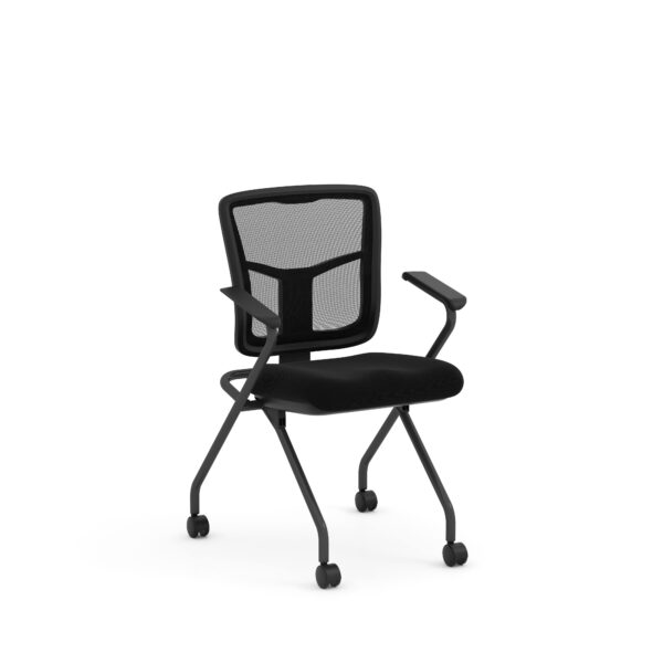 Cool Mesh Nesting Chair with Arms and Titanium Frame | NDI Office Furniture