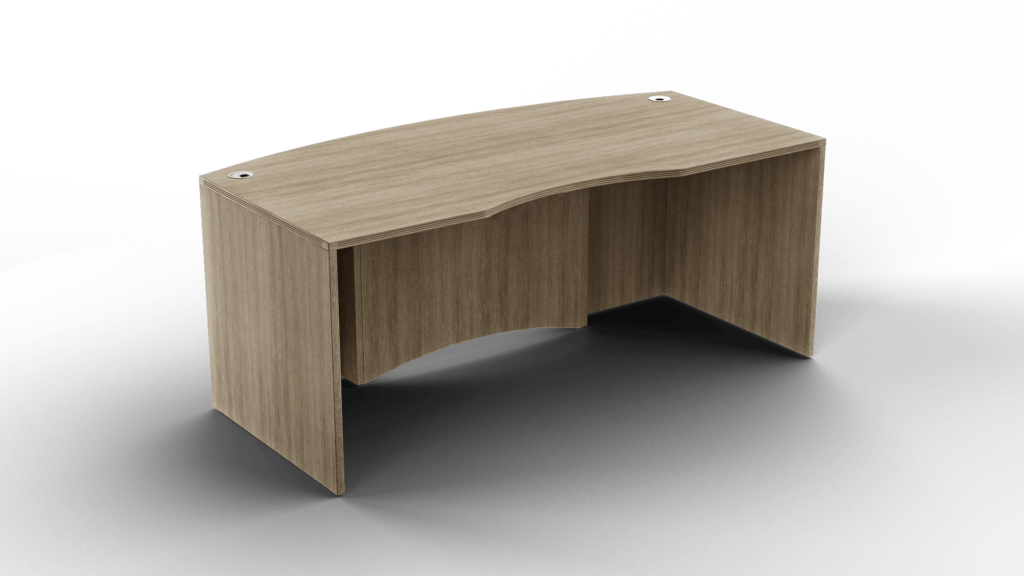 Ryker 30/36 x 71 Bow Crvd Desk Shell w/Lam Mod | NDI Office Furniture