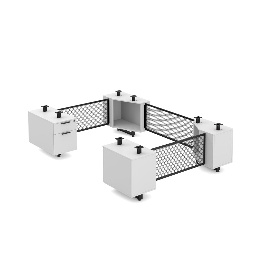 Bianca 24"x72" White DbL-Ped Metal-Modesty U Base | NDI Office Furniture